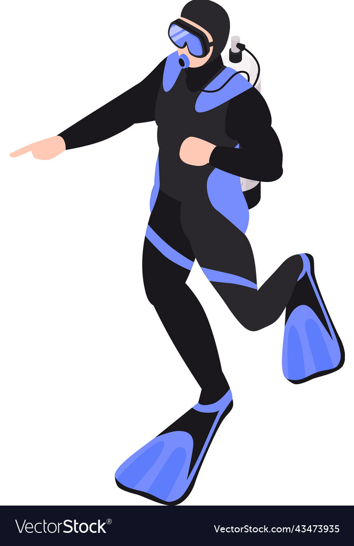 Scuba diving man composition Royalty Free Vector Image