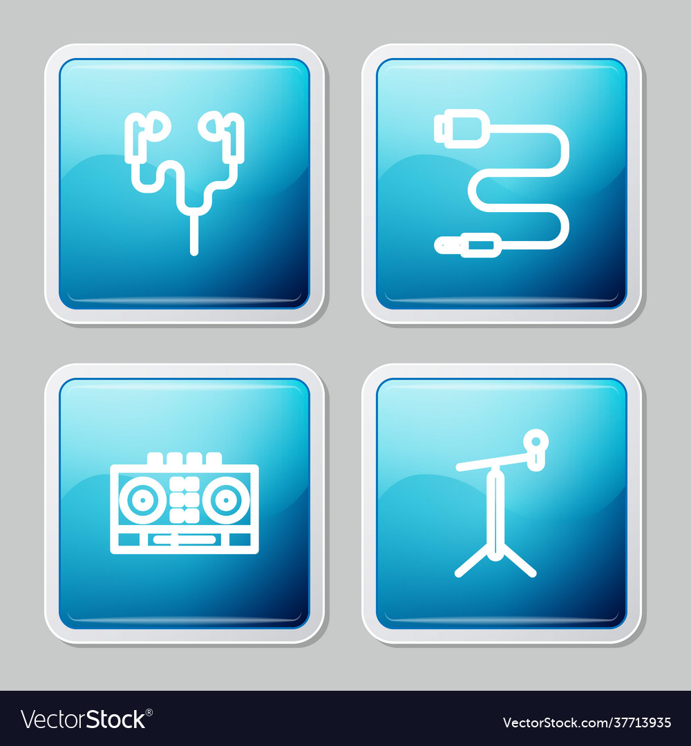 Set line air headphones audio jack dj remote Vector Image Set line air headphones audio jack dj remote Vector Image