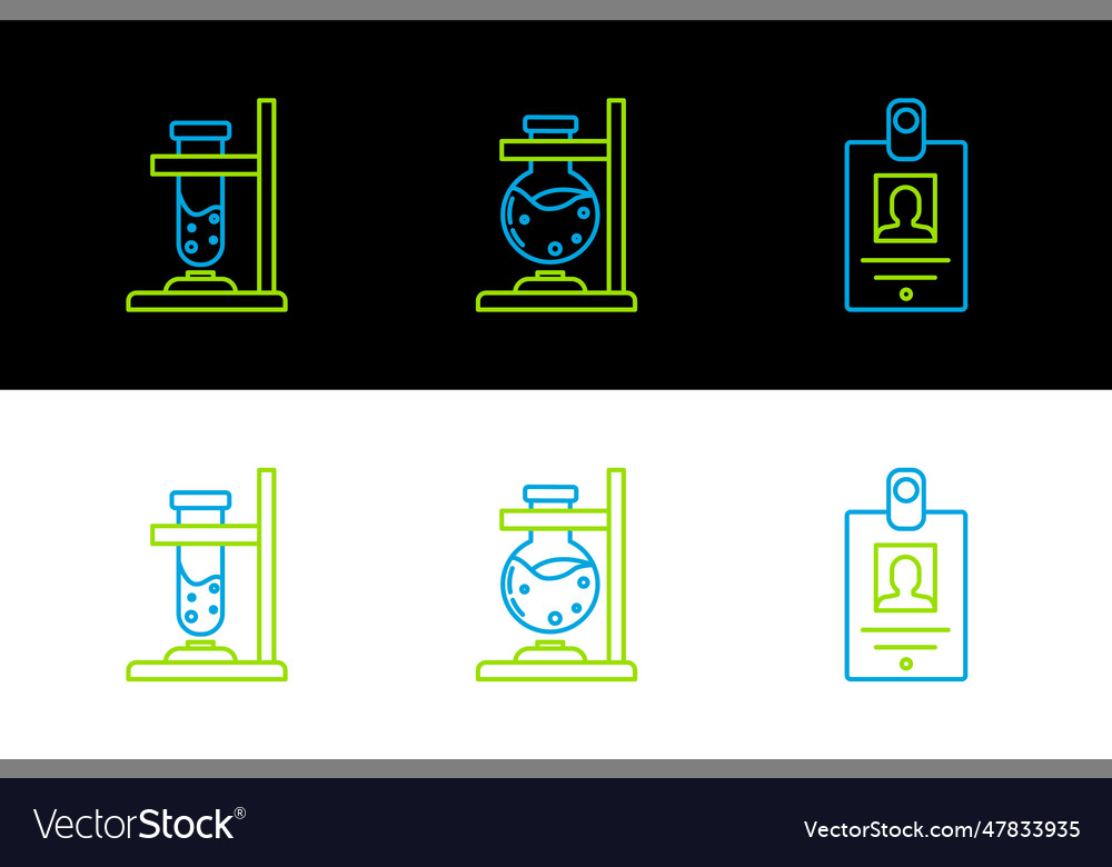 Set Line Identification Badge Glass Test Tube Vector Image
