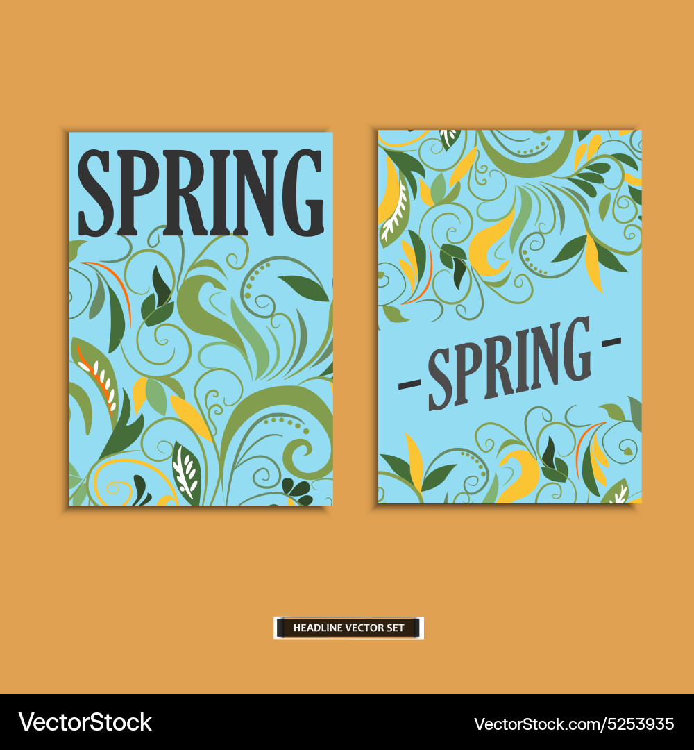 Set of beautiful spring prints for design Vector Image
