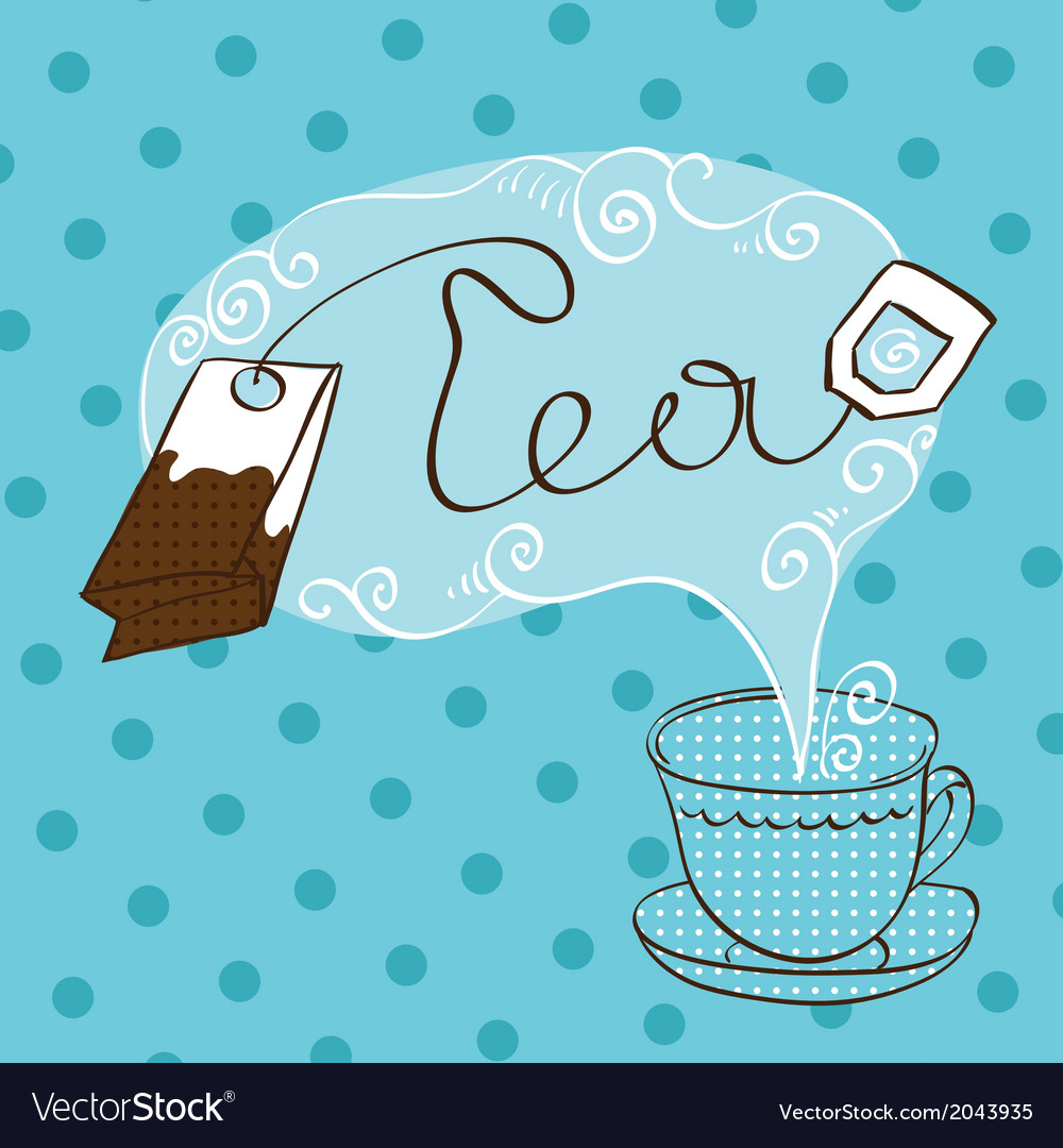 Tea time design template Royalty Free Vector Image