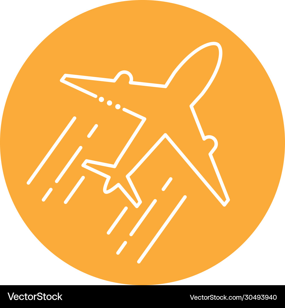 Airplane flying transport block line style icon Vector Image