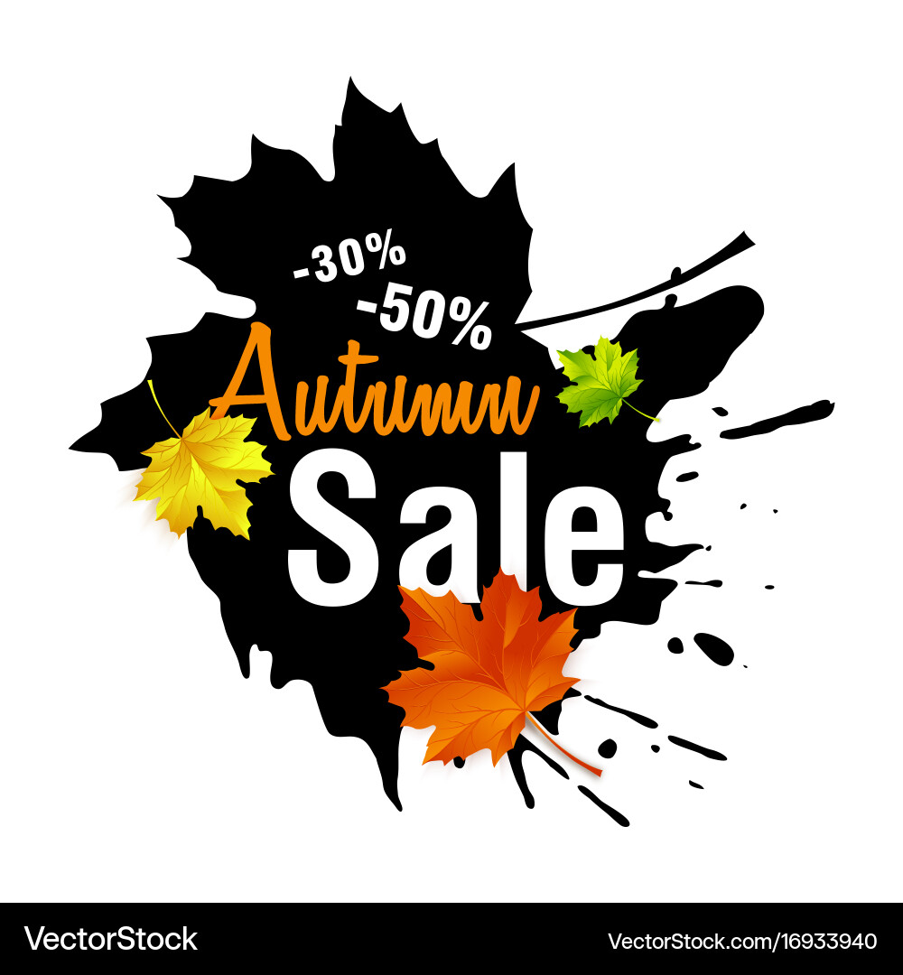 Autumn sale fall design with leaves Royalty Free Vector