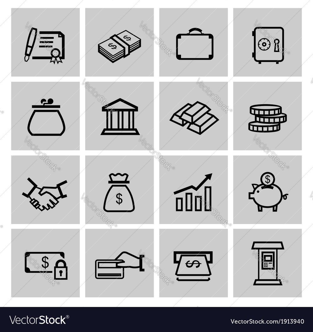 Black business icons Royalty Free Vector Image Black business icons Royalty Free Vector Image