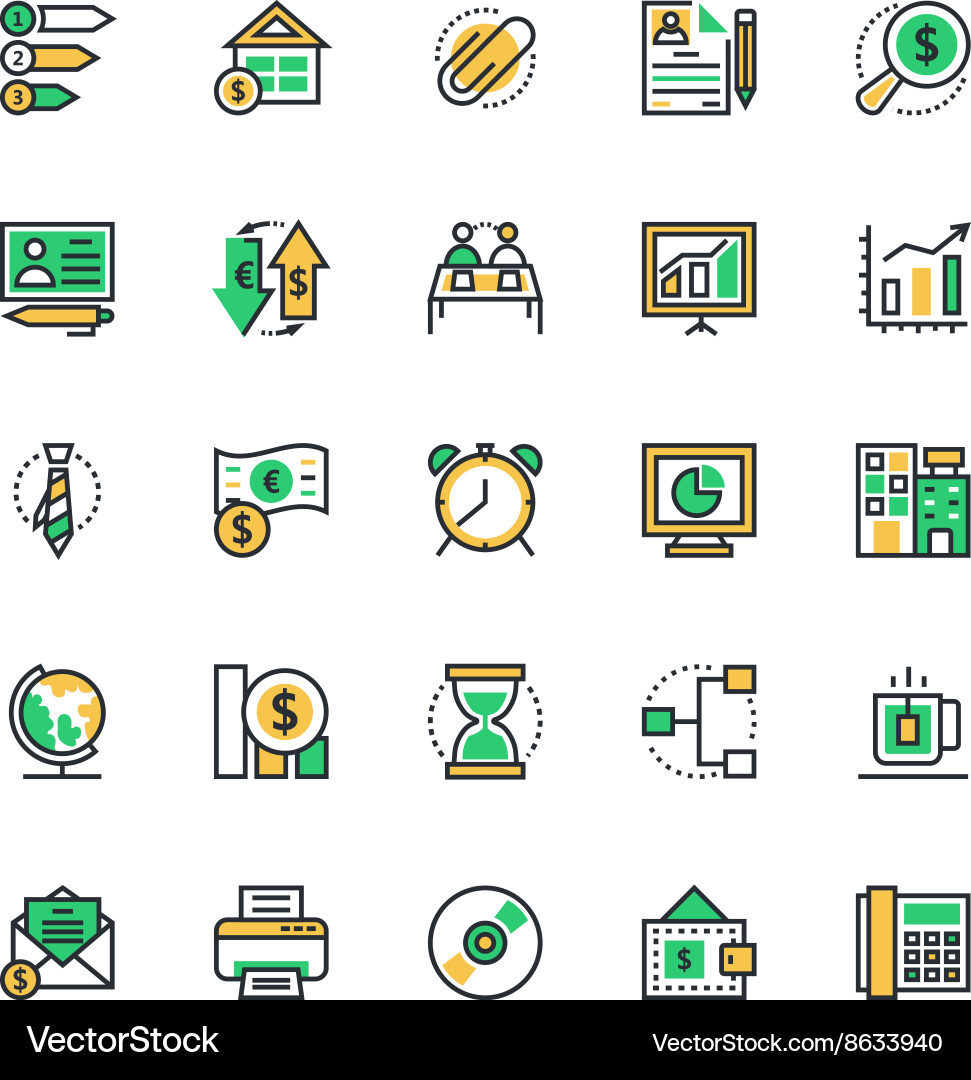 Business and office icons 3 Royalty Free Vector Image
