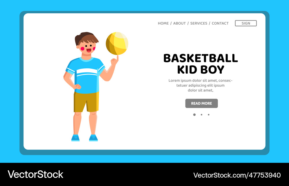 Child basketball kid boy Royalty Free Vector Image