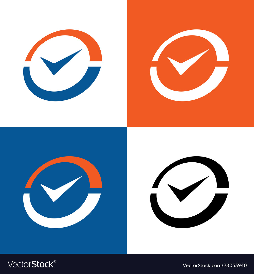 Clock logo design template elements time symbol Vector Image