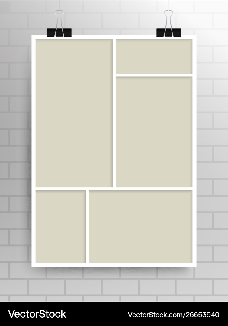 Collage five frames photos parts or picture Vector Image
