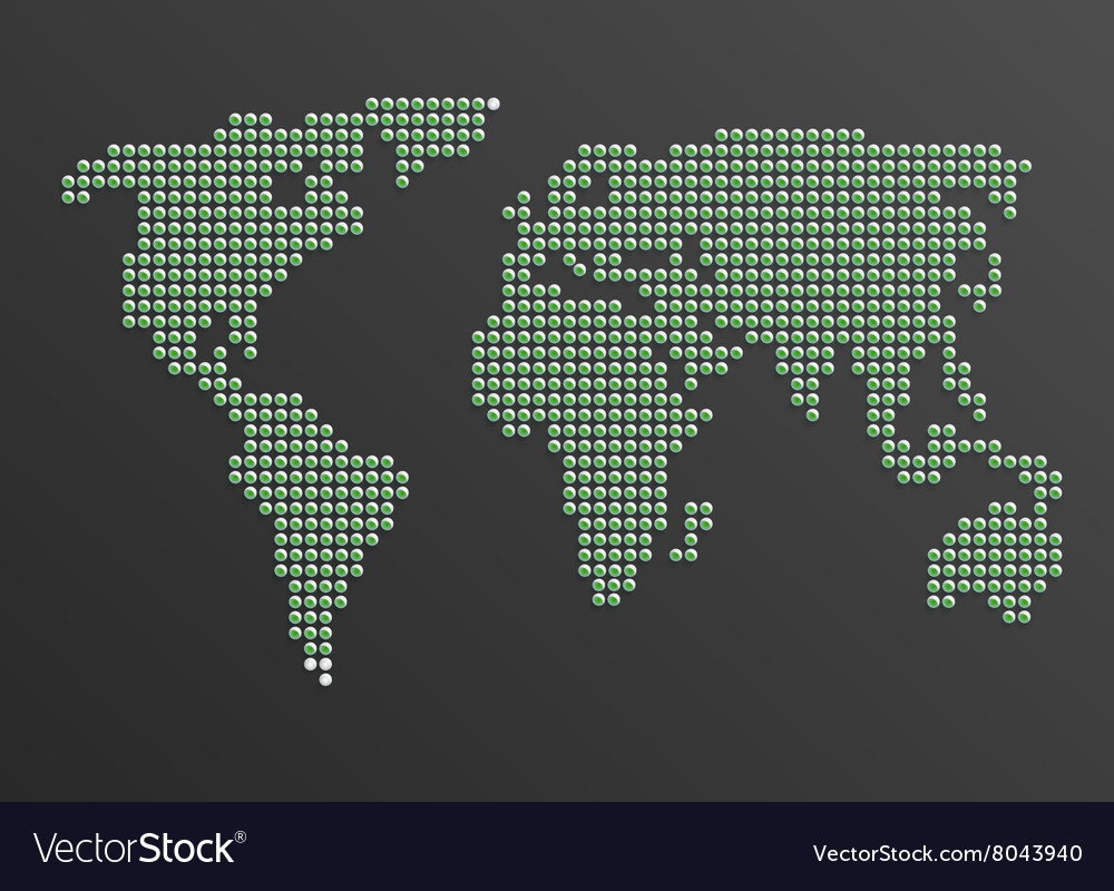 Dotted world map Royalty Free Vector Image - VectorStock