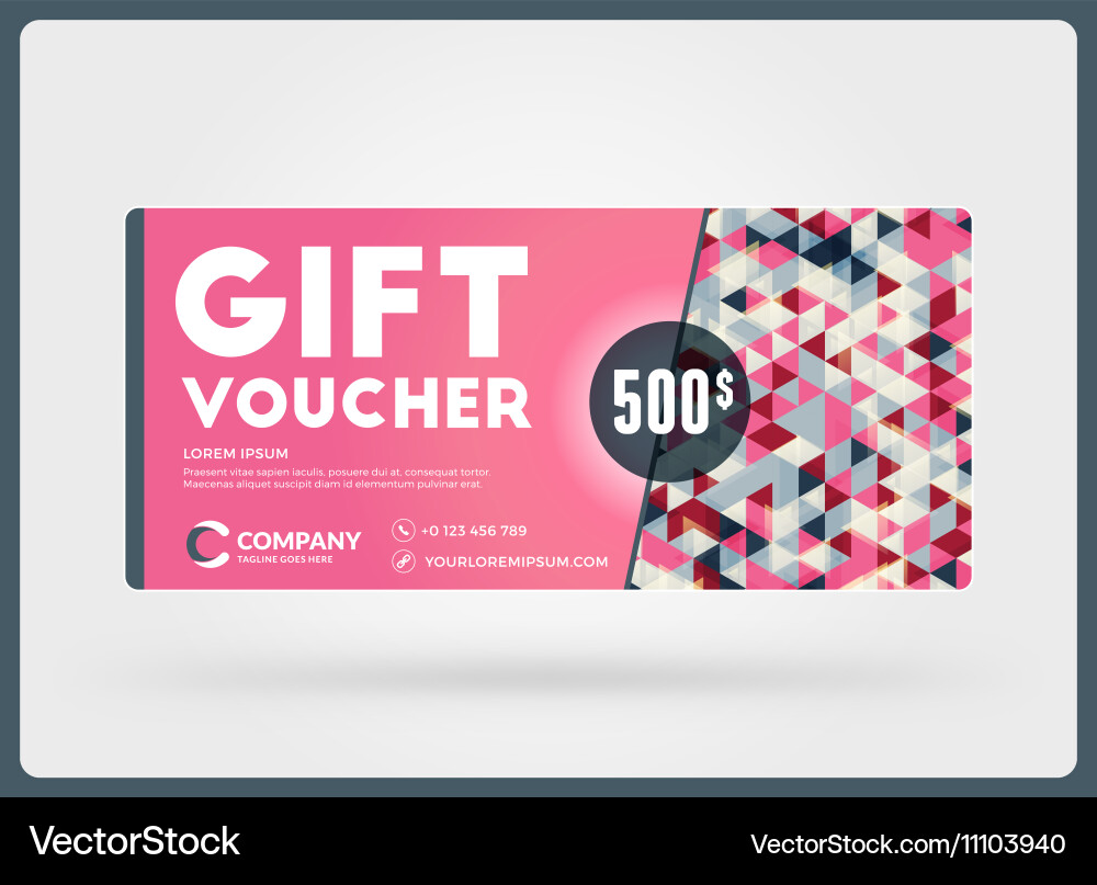 Gift voucher design template discount card Vector Image