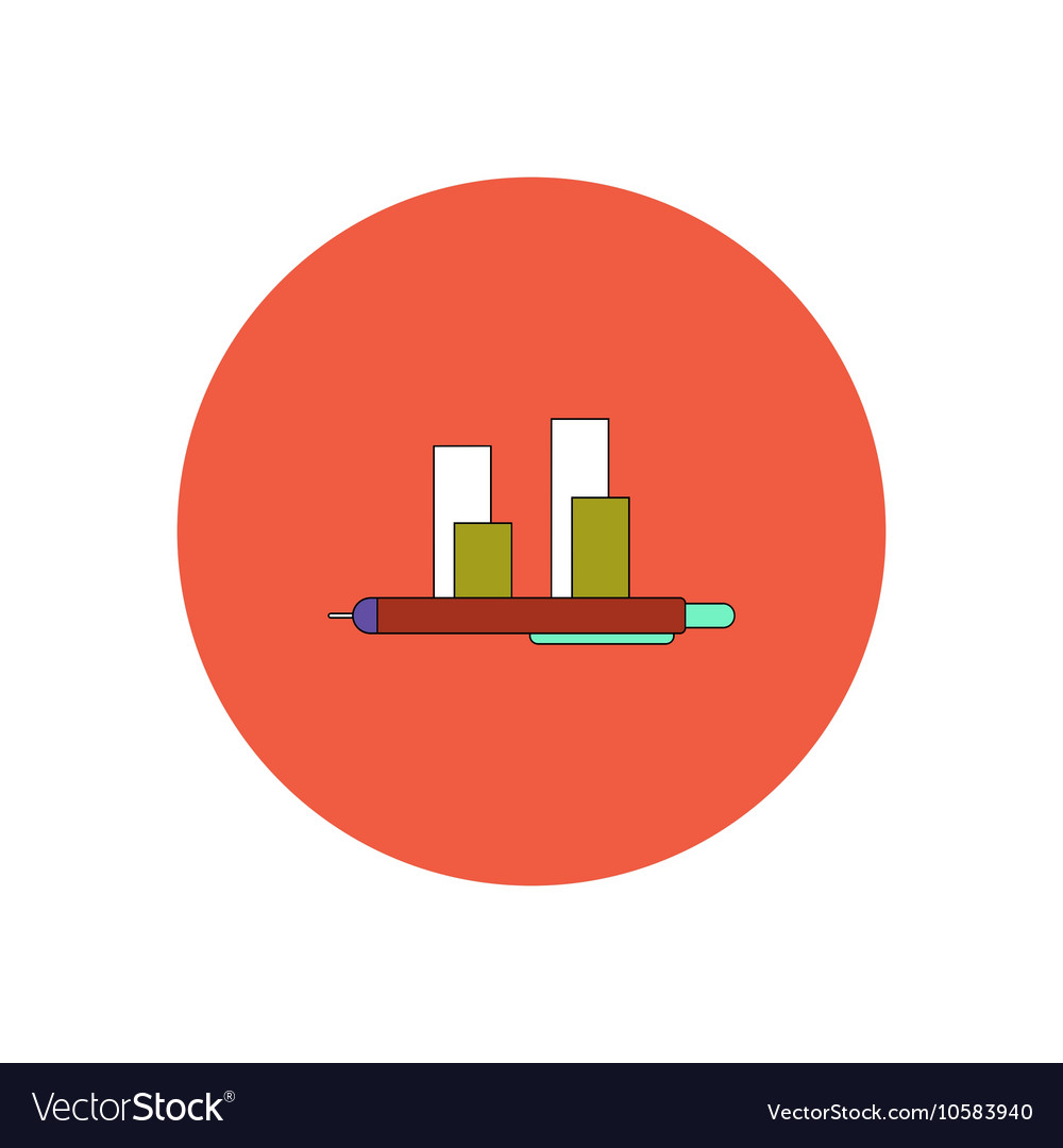 In flat design of column chart Royalty Free Vector Image