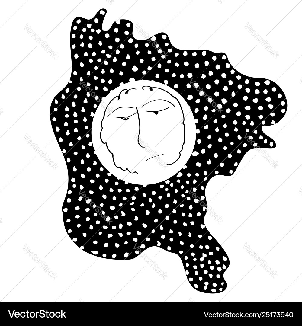 Line art face a woman looking down Royalty Free Vector Image