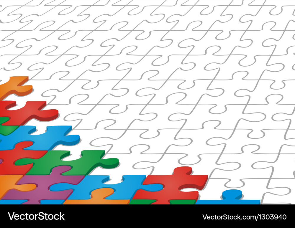 Many-colored puzzle pattern Royalty Free Vector Image