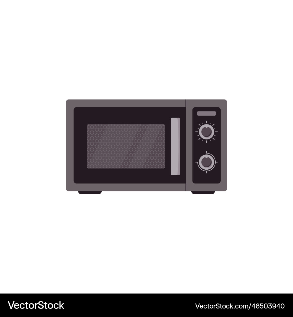 Microwave oven flat isolated Royalty Free Vector Image