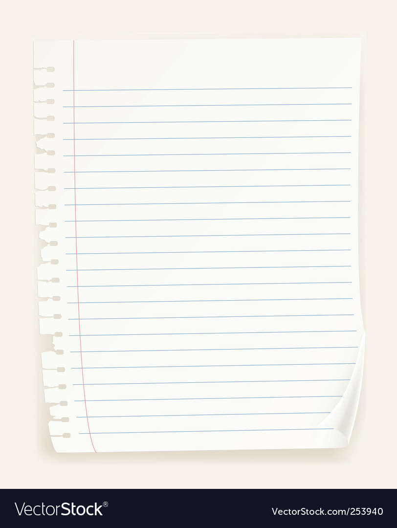 Notebook paper Royalty Free Vector Image - VectorStock