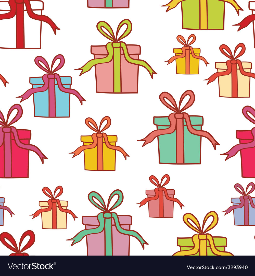 Seamless pattern with colorful present boxes Vector Image