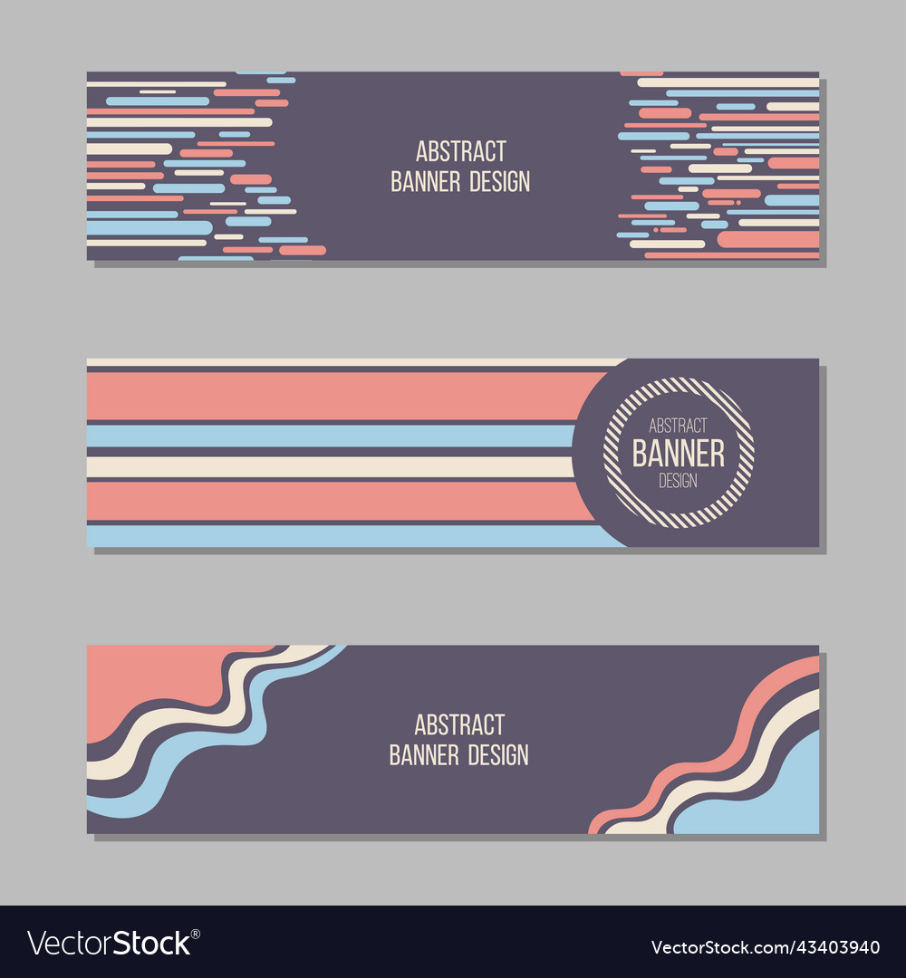 Set of 3 abstract banner templates banners Vector Image
