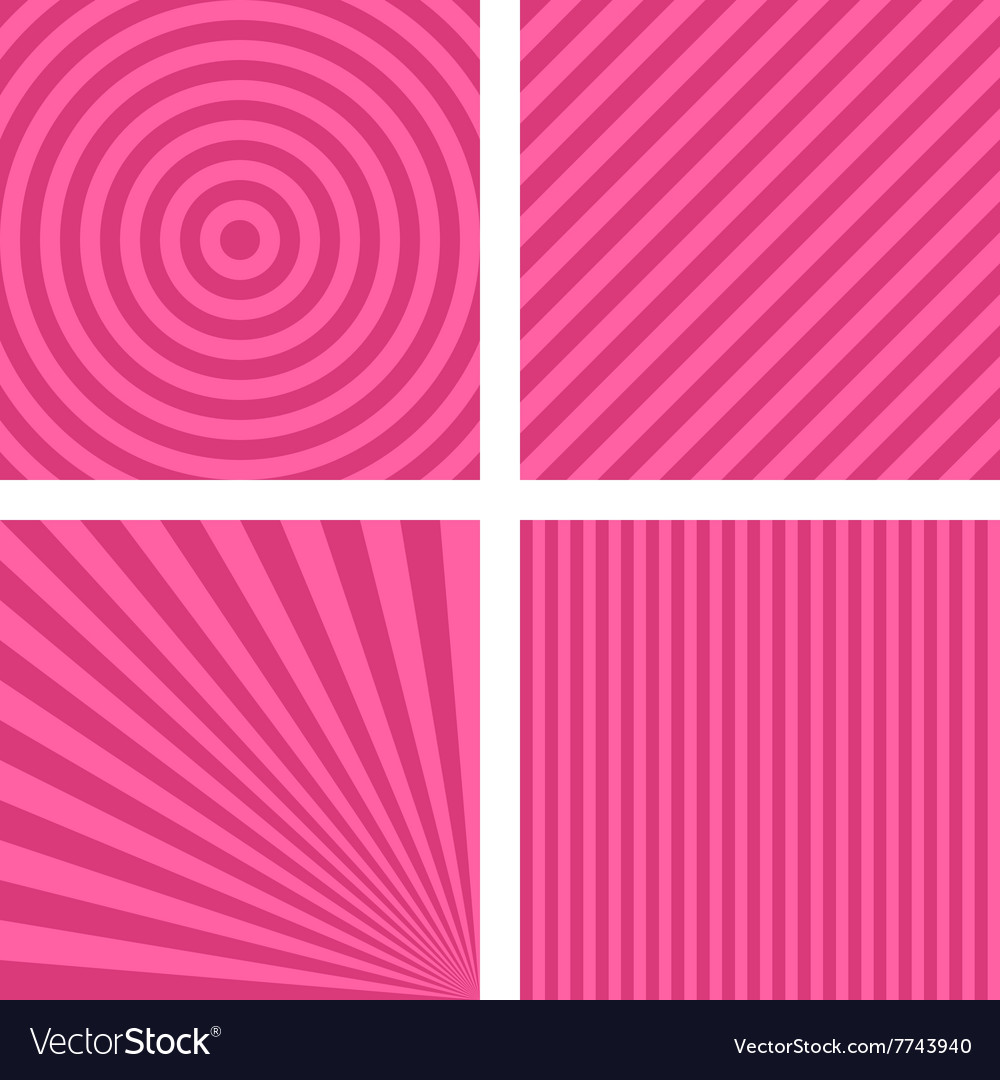 Simple pink striped pattern background set Vector Image
