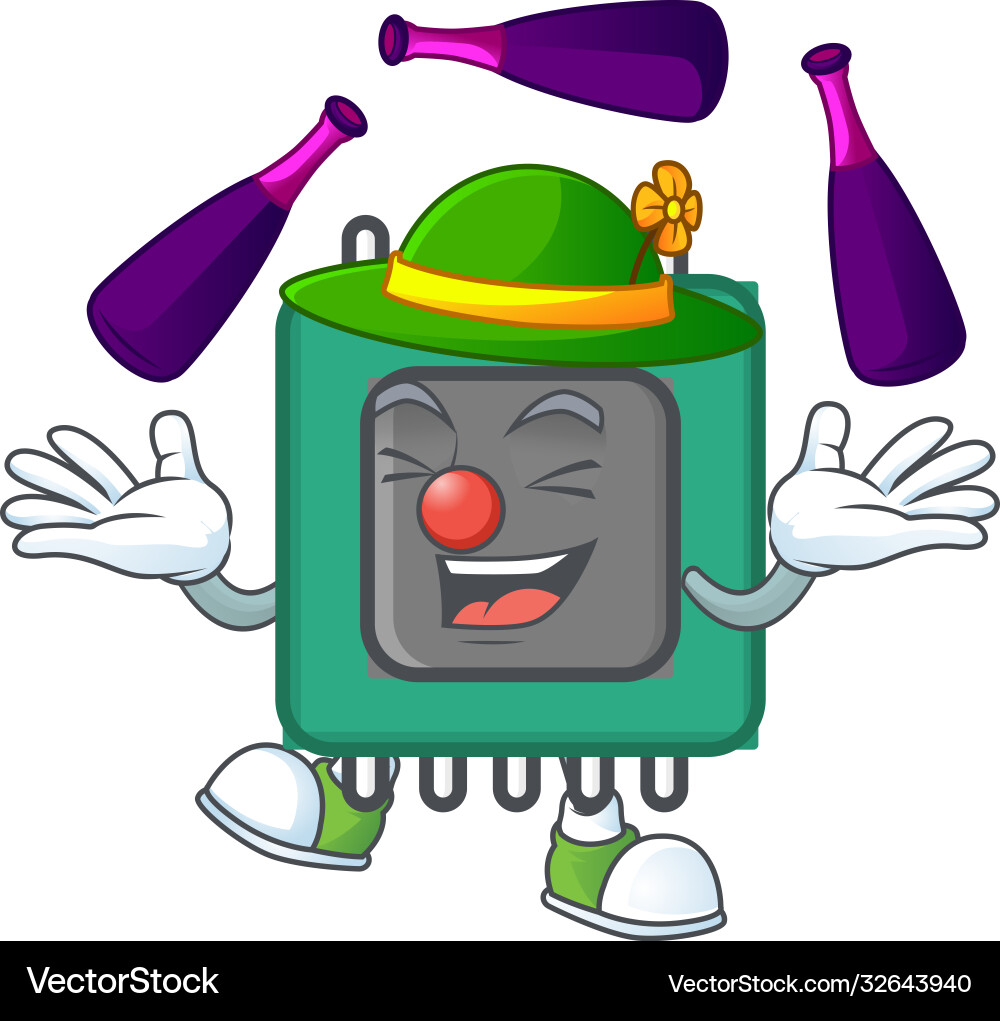 Smart ram cartoon character style playing juggling