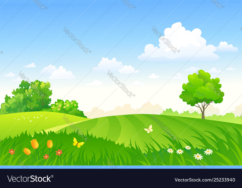 Spring pasture Royalty Free Vector Image - VectorStock