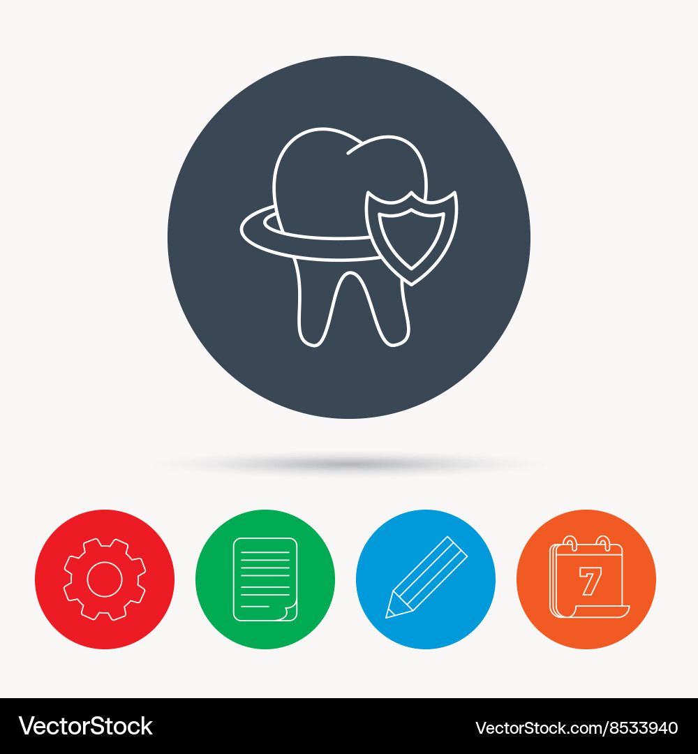 Tooth protection icon dental shield sign Vector Image