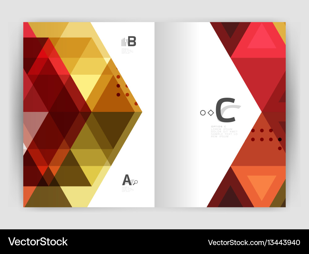 Triangle print template Royalty Free Vector Image