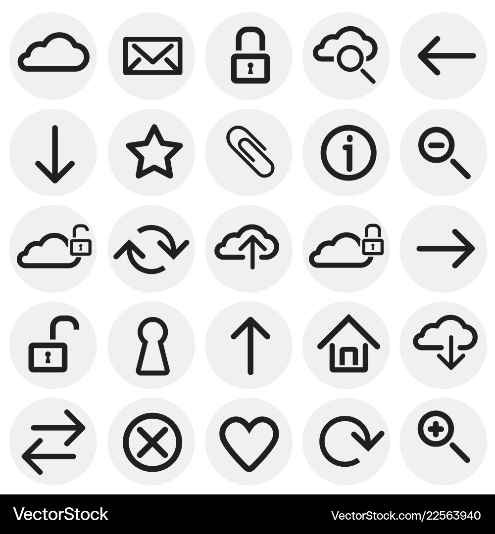 Web developer basic set on circles white Vector Image