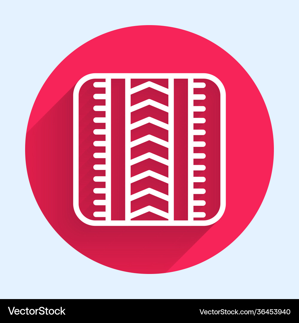 White line tire track icon isolated with long Vector Image