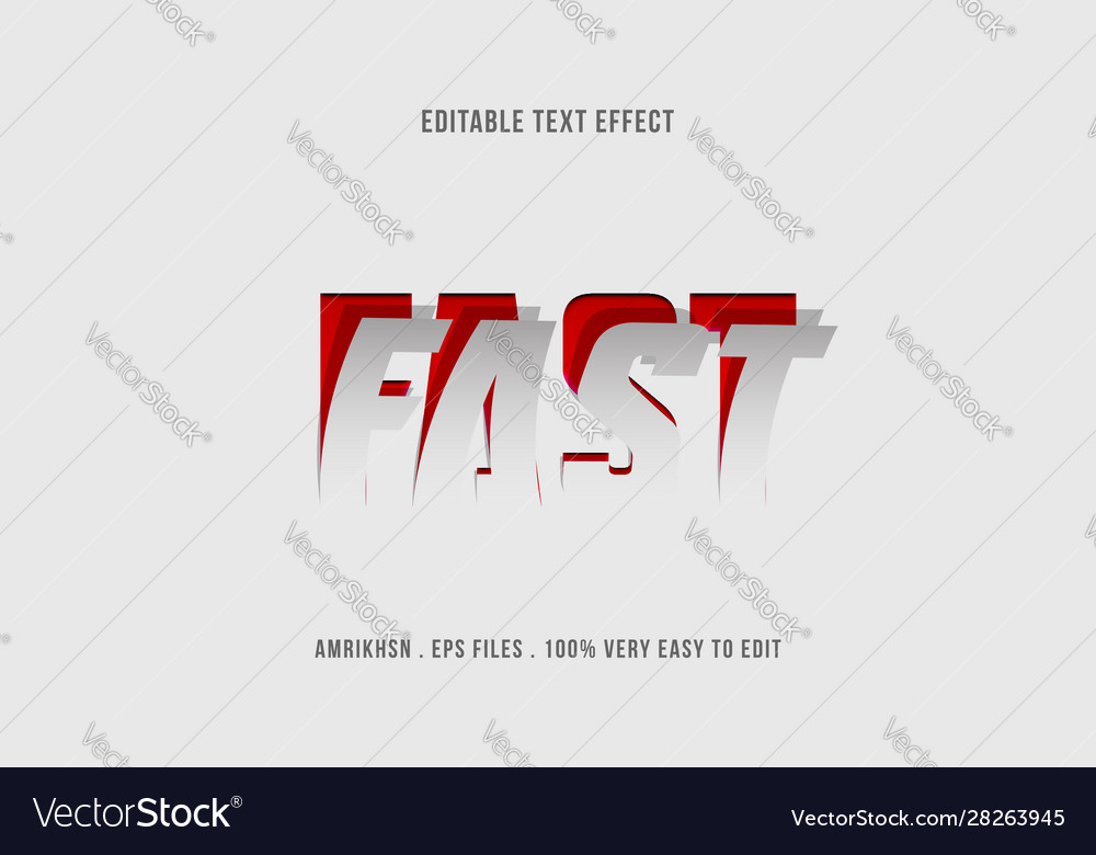 3d paper text effect editable text Royalty Free Vector Image