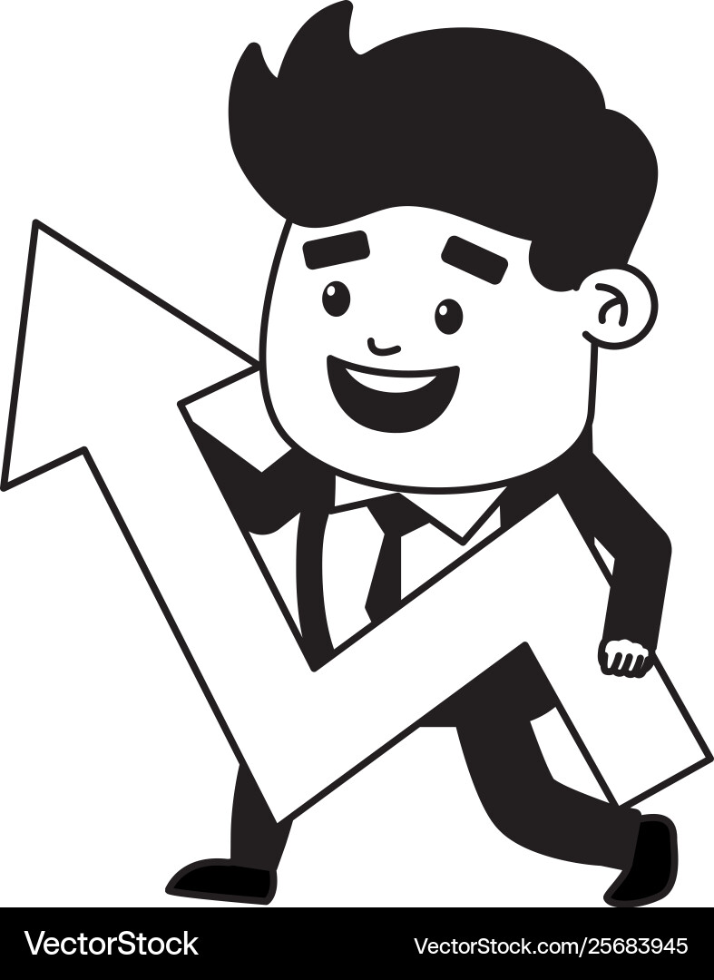Businessman with arrow Royalty Free Vector Image