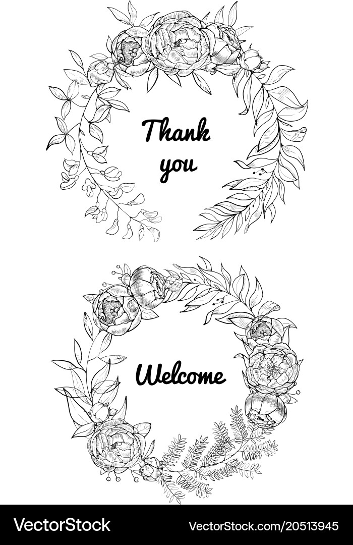 Festive wedding wreaths Royalty Free Vector Image