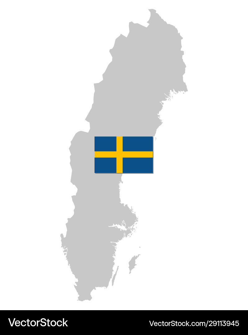 Flag and map sweden Royalty Free Vector Image - VectorStock