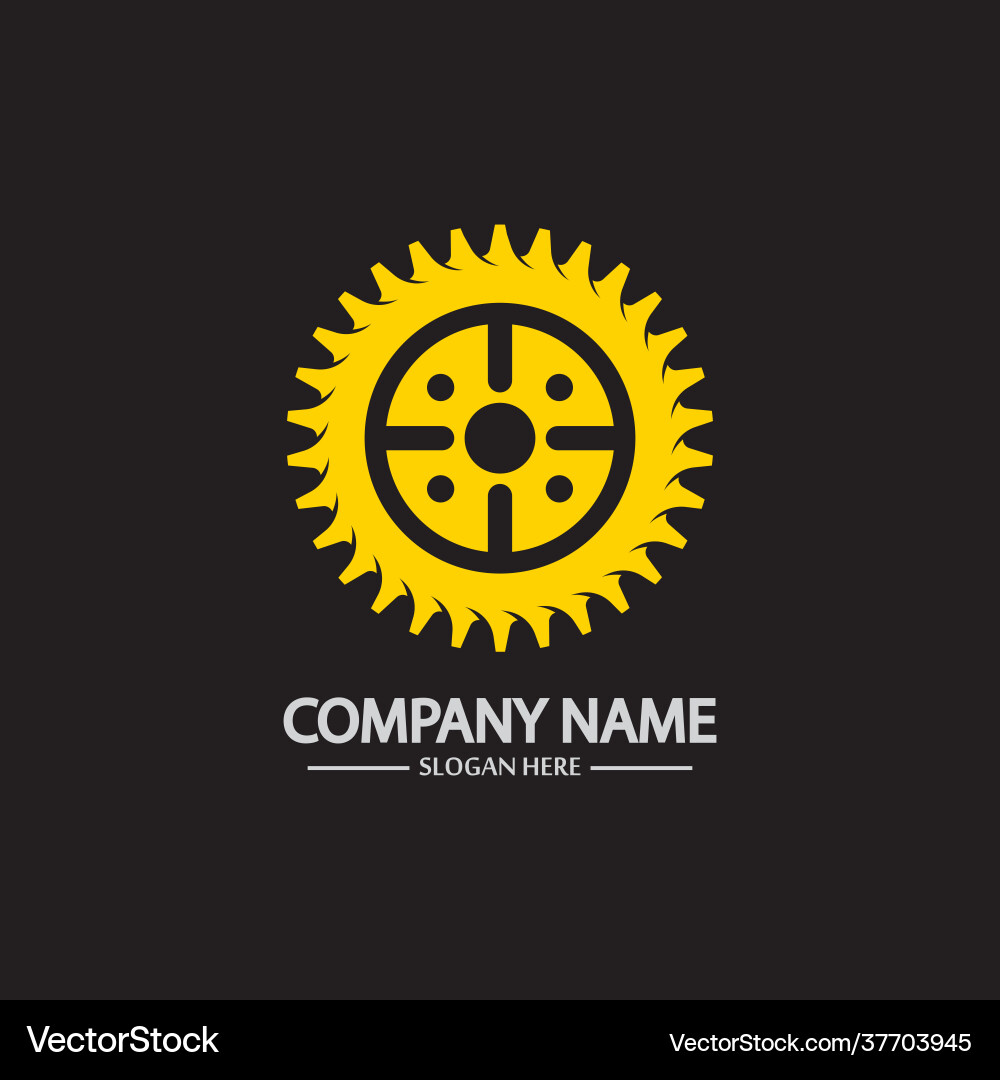 Gear logo isolated on a black background icon Vector Image