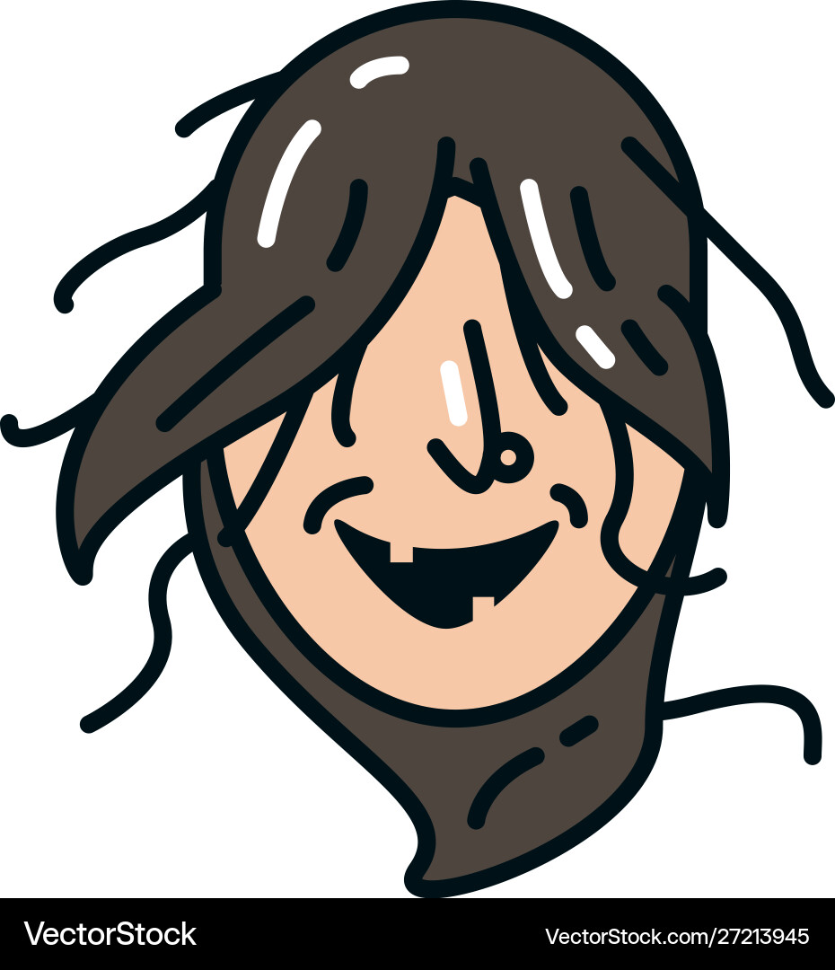 Halloween witch head flat character Royalty Free Vector