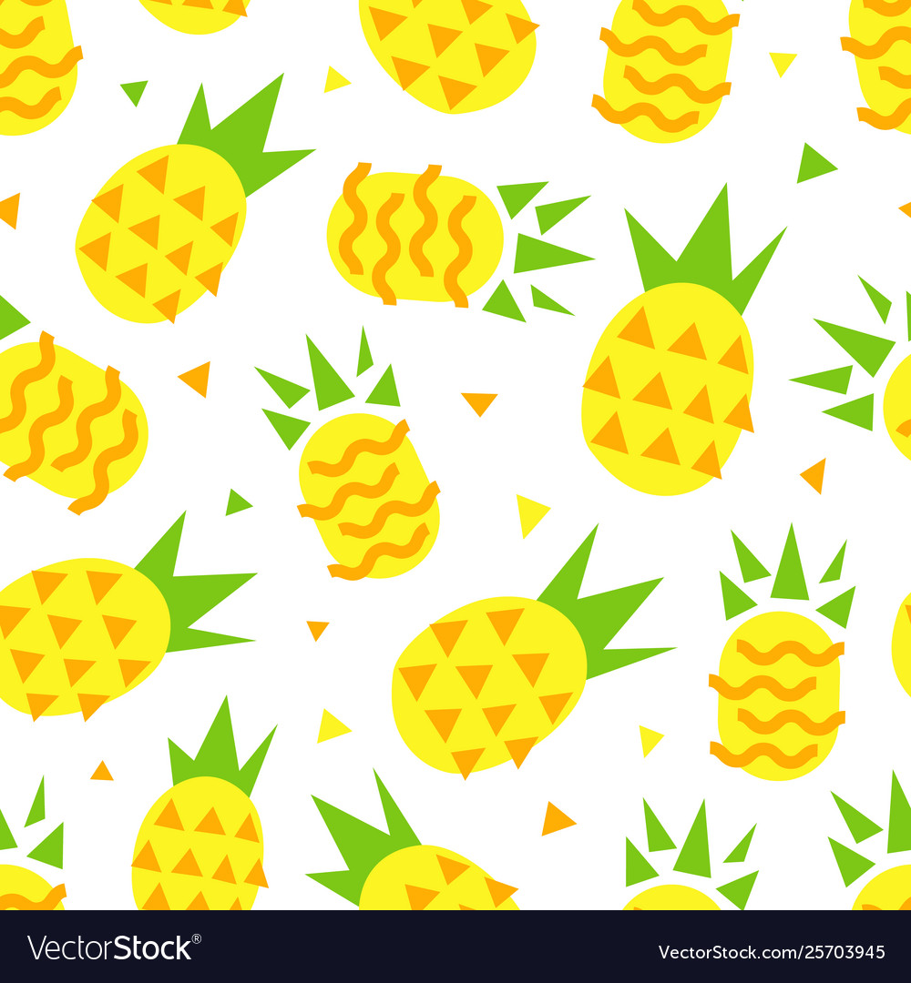 Pineapple seamless pattern tropical background Vector Image