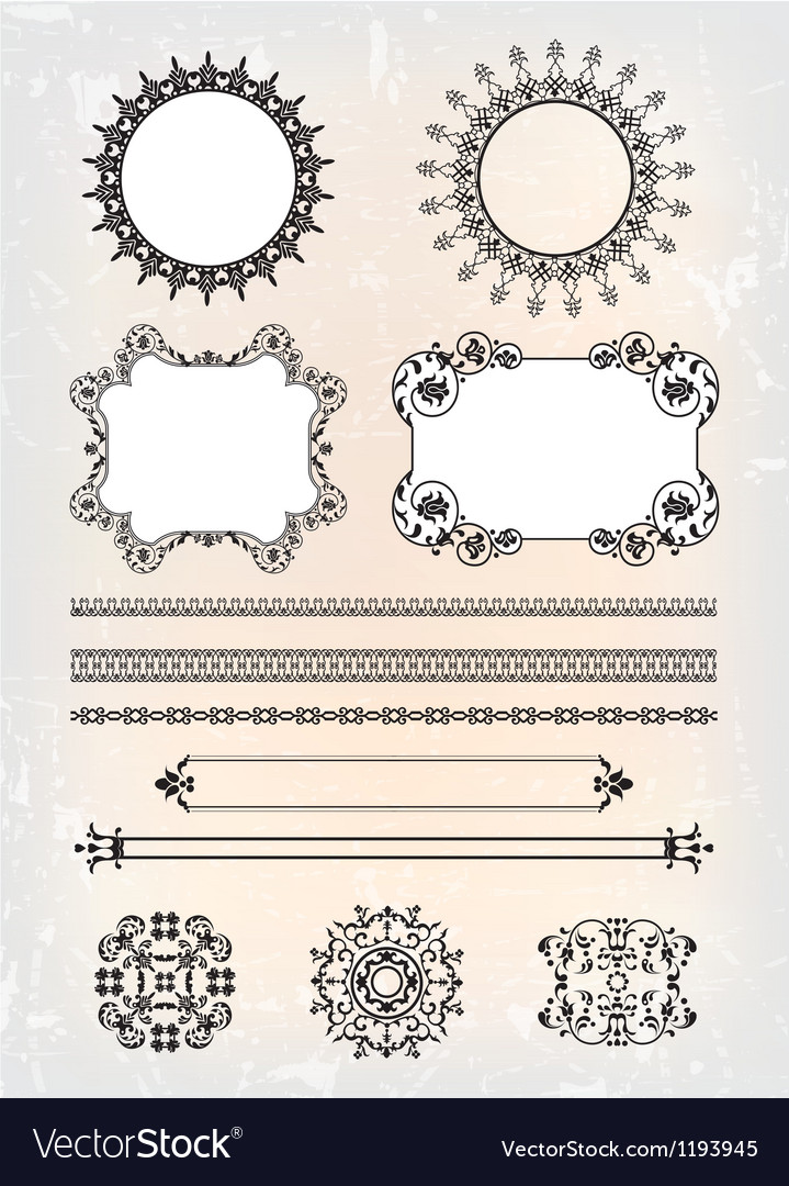 Set abstract decor pattern Royalty Free Vector Image