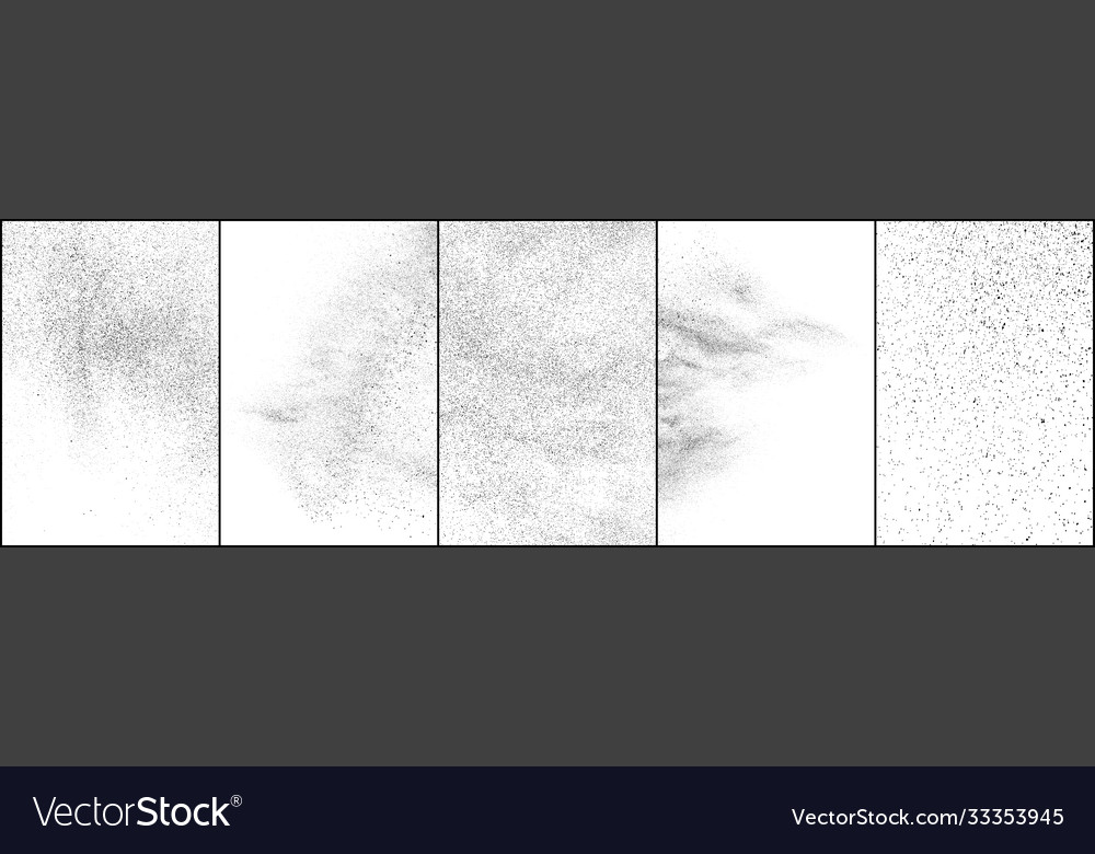 Set distressed black texture Royalty Free Vector Image
