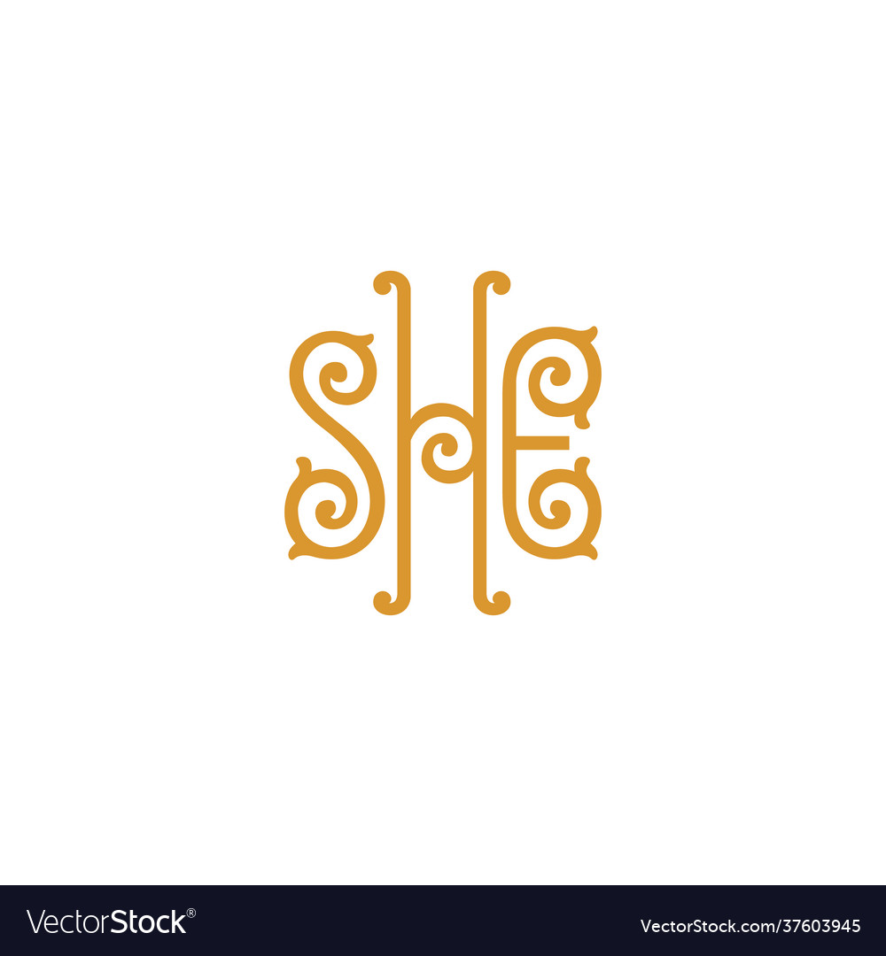 She initial logo Royalty Free Vector Image - VectorStock