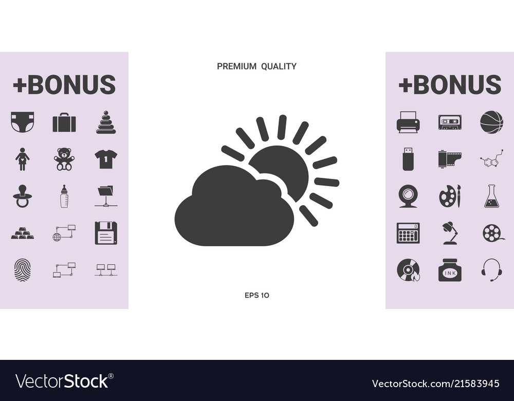 Sun cloud icon Royalty Free Vector Image - VectorStock