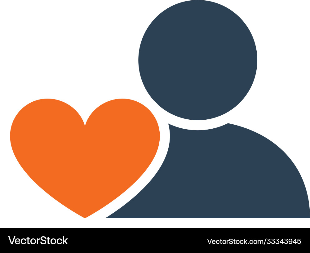 User profile with heart line icon charity Vector Image