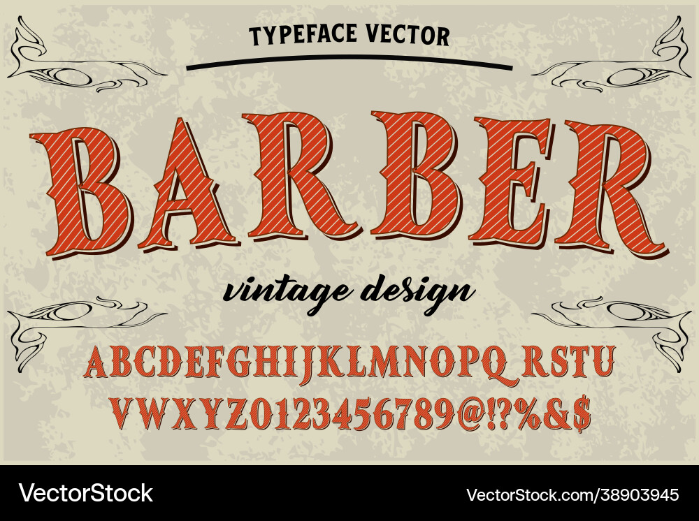 Vintage font classic lettering typeface design Vector Image