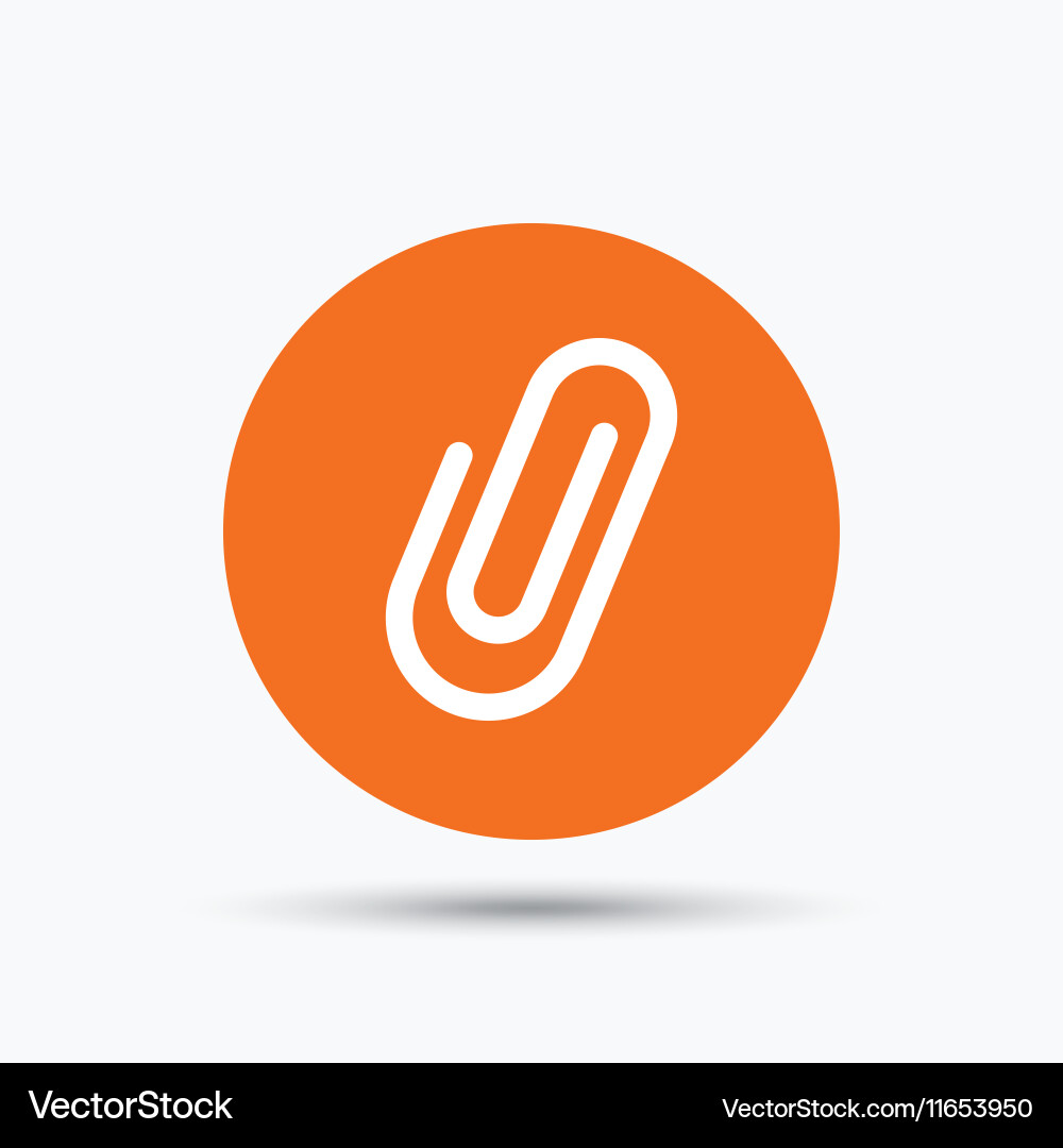 Attachment icon paper clip sign Royalty Free Vector Image