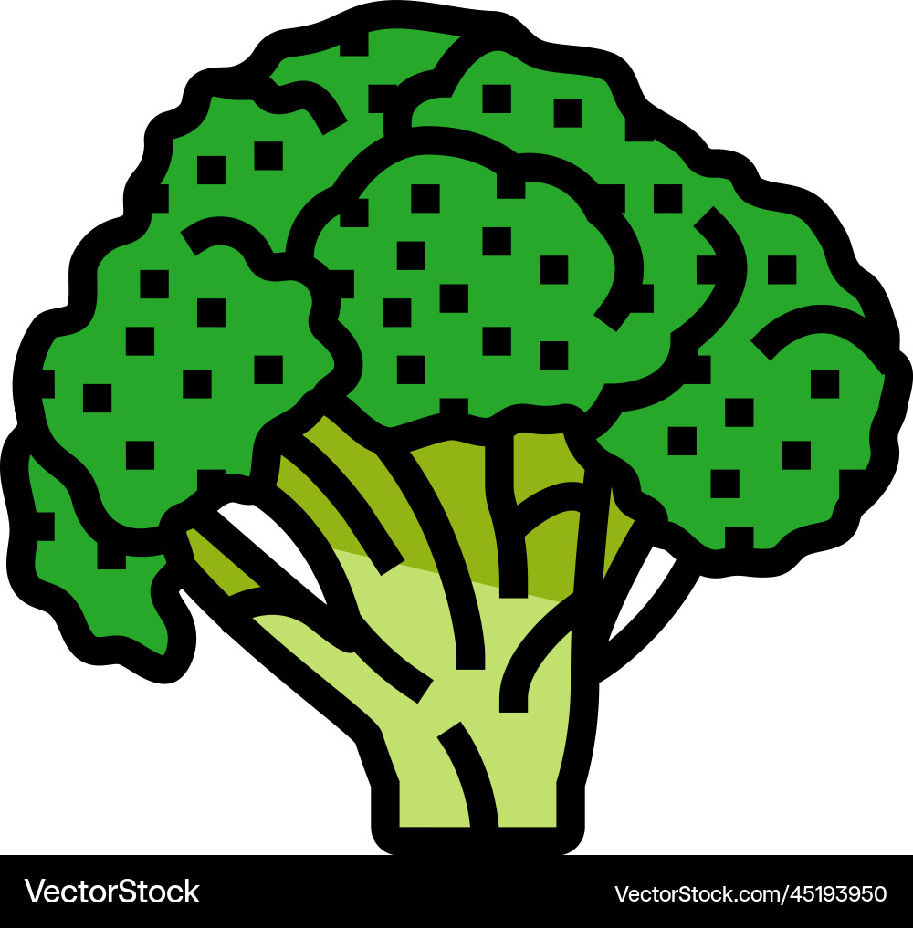 Broccoli food color icon Royalty Free Vector Image