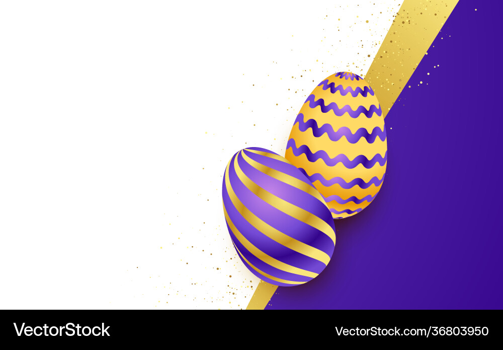 Easter background template with festive eggs Vector Image