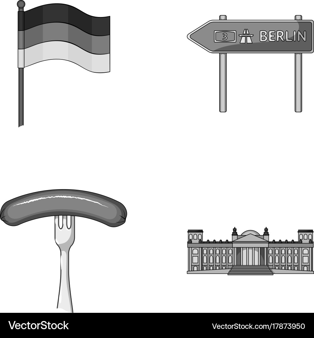 Flag symbol germany and other web icon Royalty Free Vector