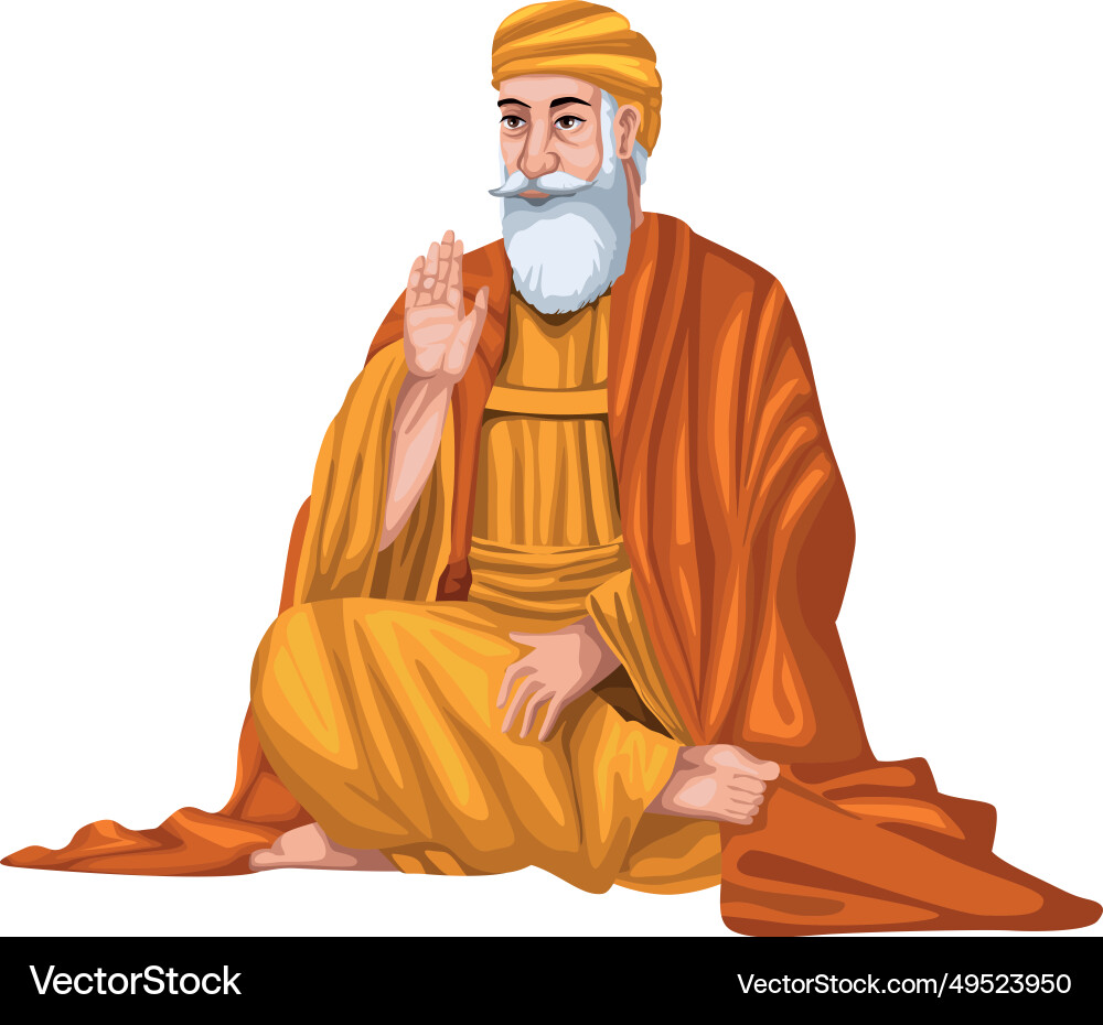 Guru nanak jayanti character Royalty Free Vector Image