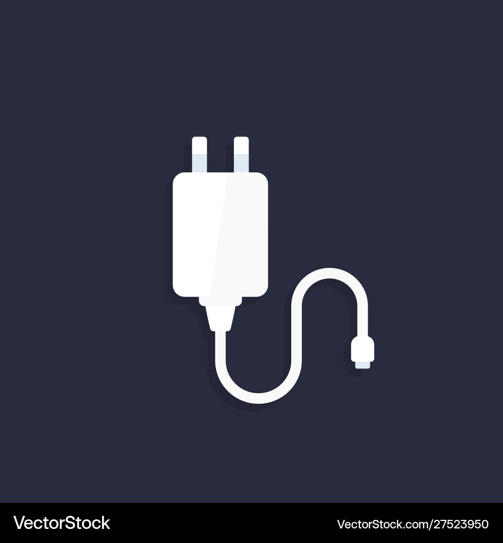 Mobile charger in white color Royalty Free Vector Image