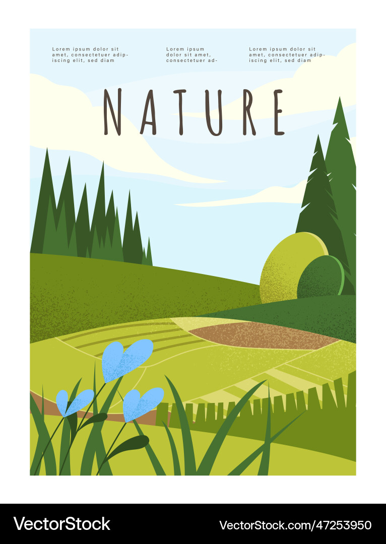 Nature landscape concept Royalty Free Vector Image