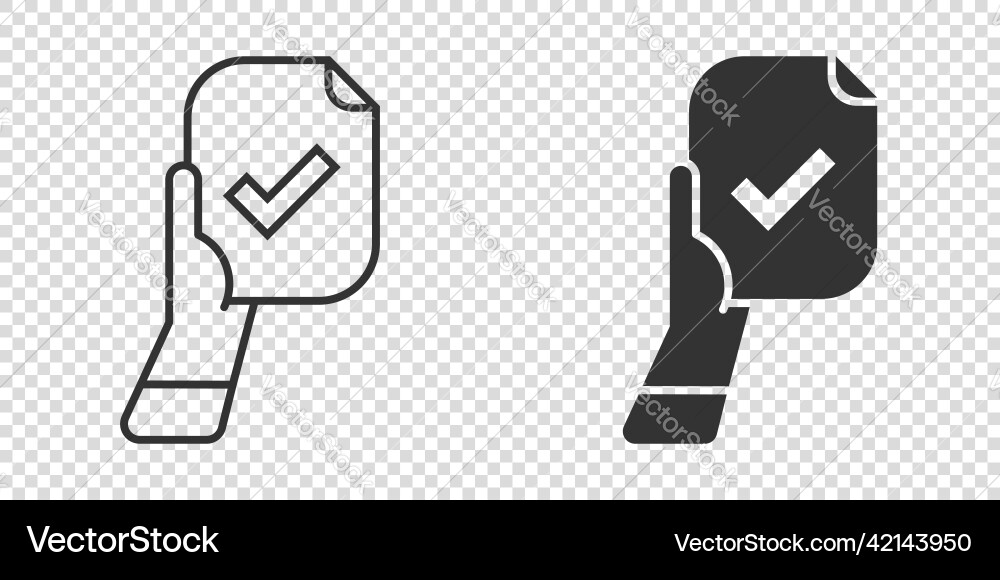 People hand with check mark icon in flat style Vector Image