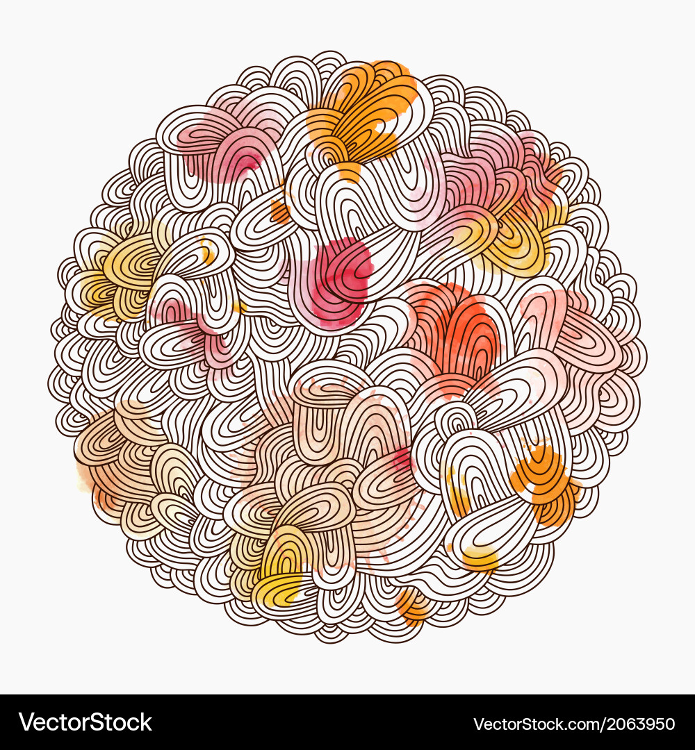 Round stylized background with waves shape Vector Image